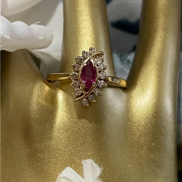 Jewelry | Vintage Gold Marquis Ruby Ring | Poshmark